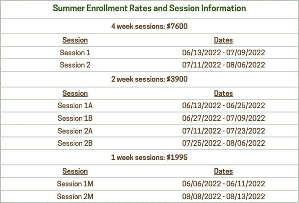 Rates & Dates - American Summer Camps